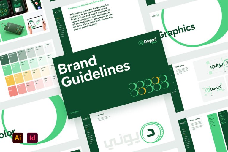 App Brand Guidelines Template: Modern Design for SaaS (Ai & InDesign)