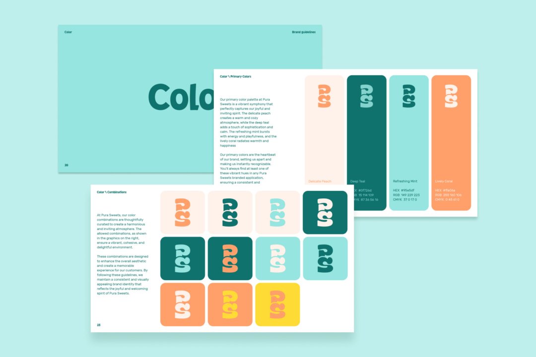 Pura: Fun & Colorful Brand Guidelines Template + Mockups (Ai & InDesign)