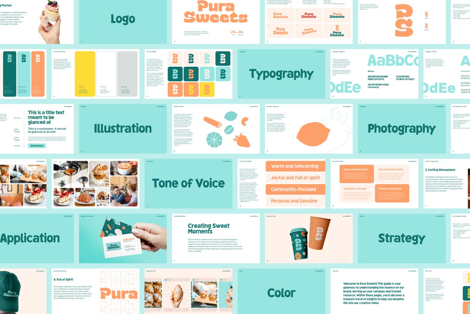 Pura: Fun & Colorful Brand Guidelines Template + Mockups (Ai & InDesign)