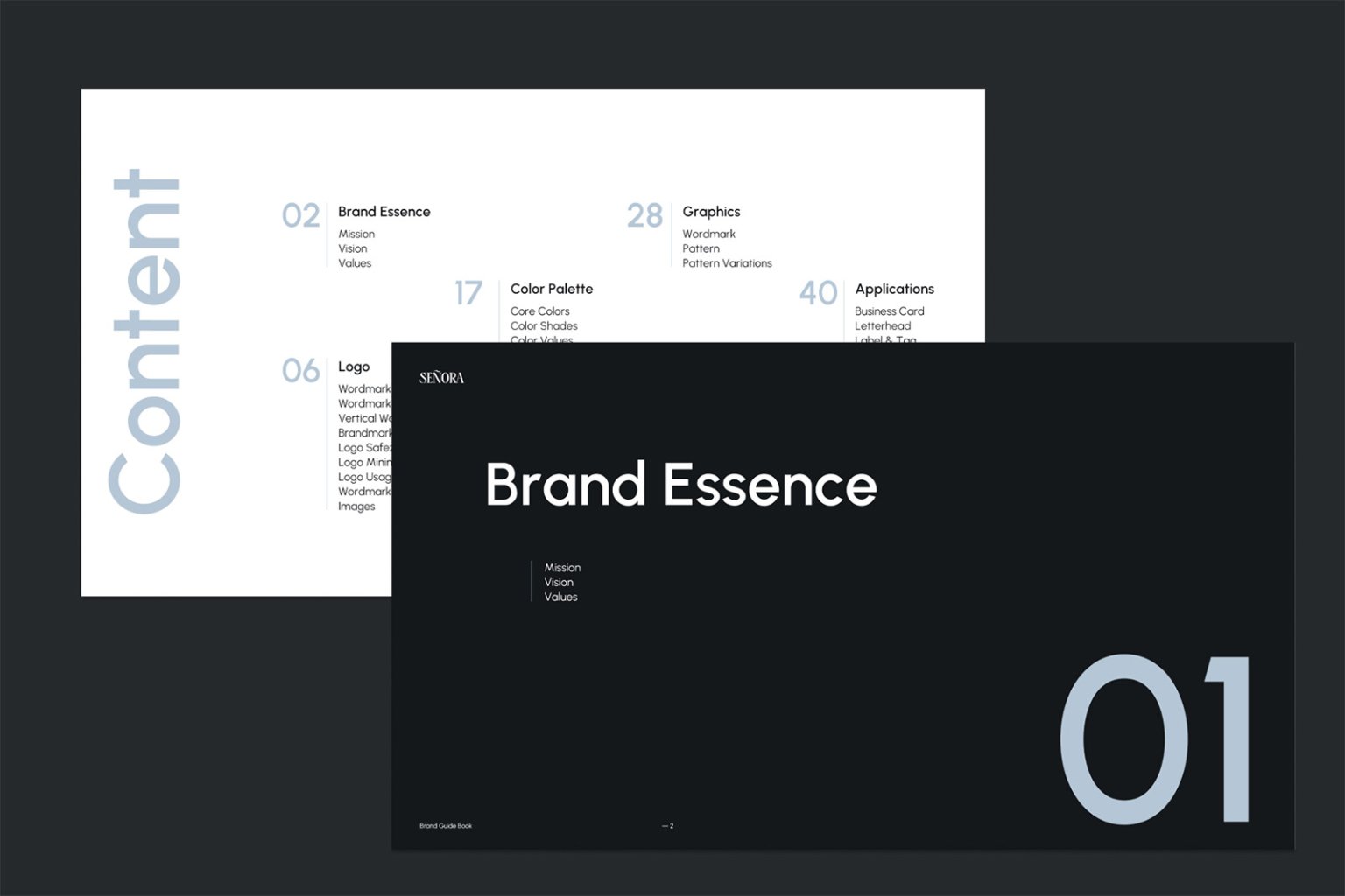 Senora: Elegant & Minimalist Brand Guidebook Template (Ai & InDesign)