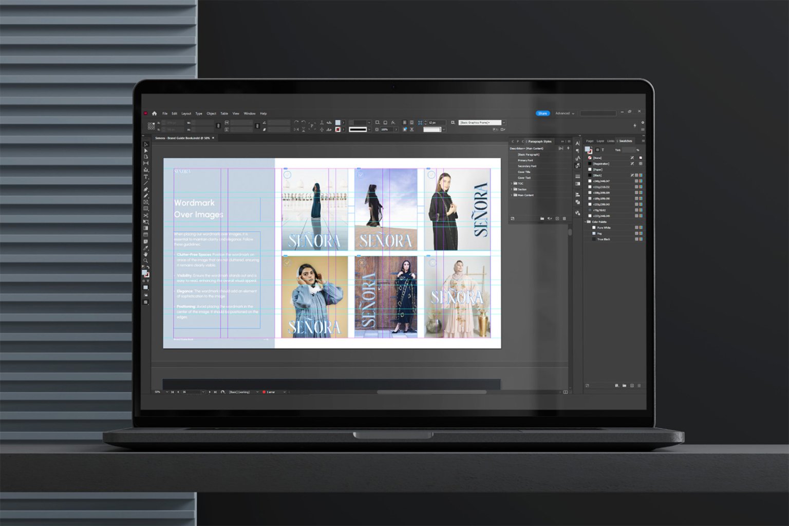 Senora: Elegant & Minimalist Brand Guidebook Template (Ai & InDesign)