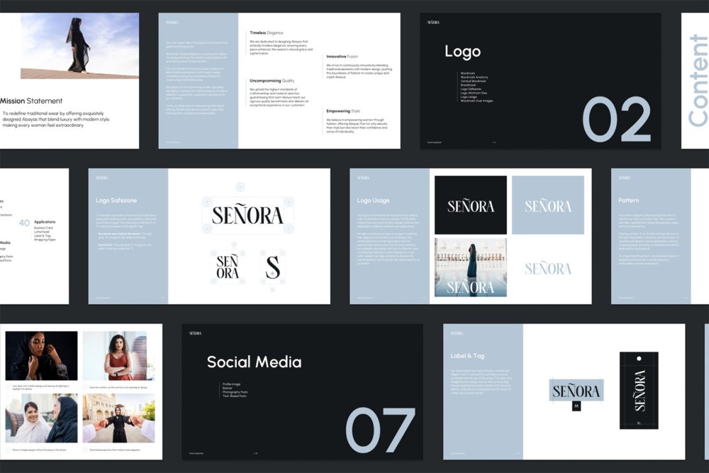 Senora: Elegant & Minimalist Brand Guidebook Template (Ai & InDesign)