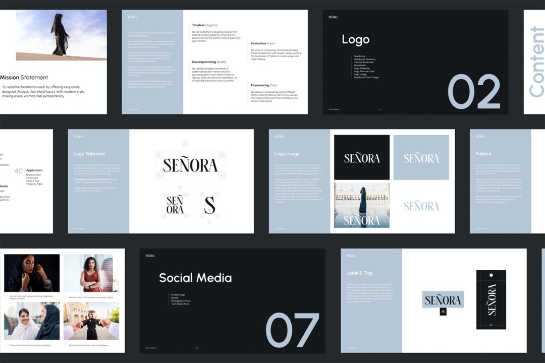 Senora: Elegant & Minimalist Brand Guidebook Template (Ai & InDesign)